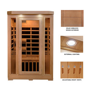 Heatwave 2-Person Hemlock Infrared Sauna with 6 Carbon Heaters | Wayfair